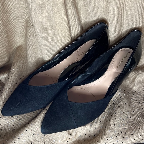 Taryn Rose | Shoes | Taryn Rose Suede And Patent Leather Kitten Heeled ...